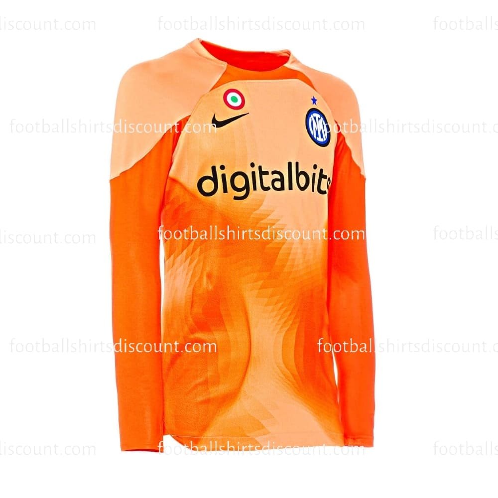Inter Milan Goalkeeper Orange Adult Football Shirts Discount Shirt 2022/23
